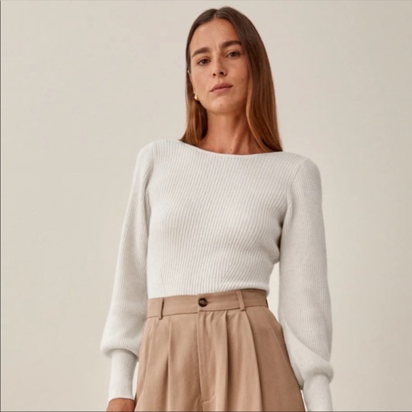 Reformation | Sweaters | Alber Open Back Tie Cashmere Sweater New M ...